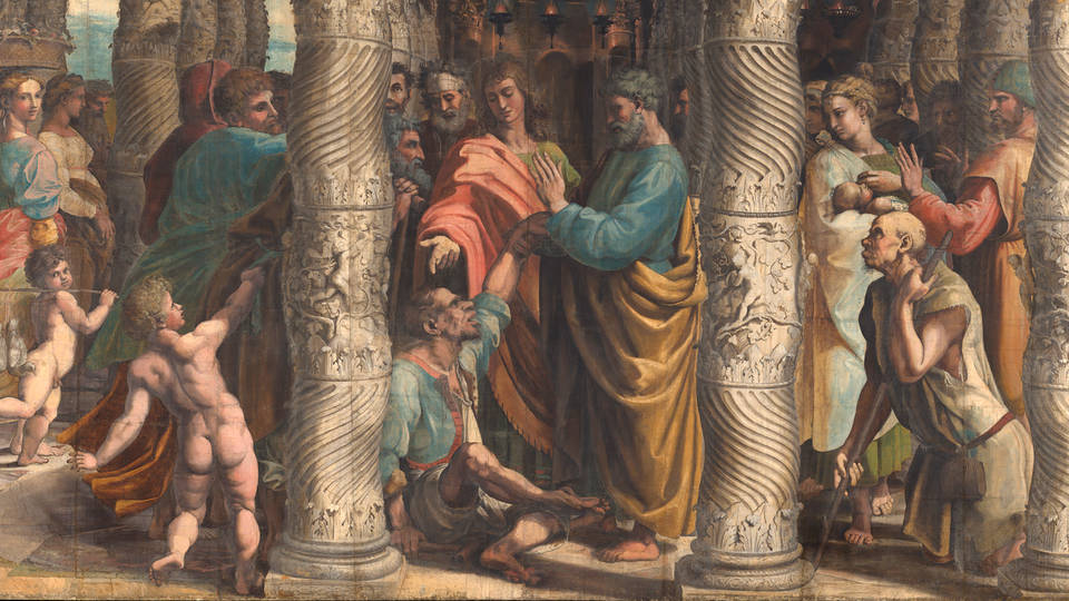 The Raphael Cartoons The Healing Of The Lame Man V A